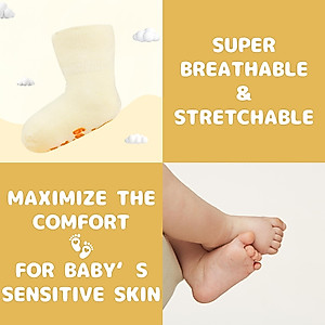 InnoBeta Baby Socks Set with Funny Quotes (4 Pairs) Newborn/Infant Socks for Baby Shower, Gender Reveal 3-12 Months, Gender Neutral