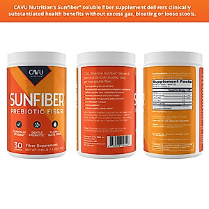 CAVU NUTRITION Gentle Prebiotic Fiber Supplement | Promotes Comfortable Digestion & Regularity* | Intestinal & Colon Health* (30 Servings)