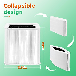2 Pack 211+ Replacement Filter Compatible with Blueair Blue Pure 211+ Air Cleaner Purifier, Foldable Particle and Activated Carbon Replacement Filter