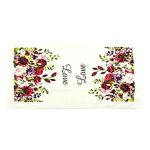Sunflower Garden Faith, Hope, and Love Floral Hand Towels 24''x15'', Set of 6, White
