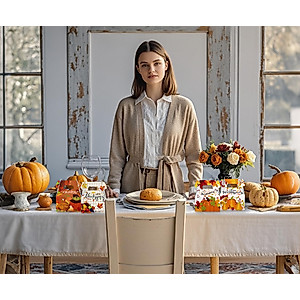 Habbiful 12 PCS Orange Thanksgiving Treat Boxes Fall Maple Leaf Gift Boxes for Goodies Cupcake Autumn Harvest Pumpkin Candy Gift Wrap for Fall Thanksgiving Party Decoration