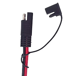 Halokny SAE Connector Adapter 12AWG Cable, with Waterproof and Dustproof Cover for Pre-Wired RV Boat Charge Battery Solar Panel, Compatible Anderson PowerPole Port - 30cm/1FT