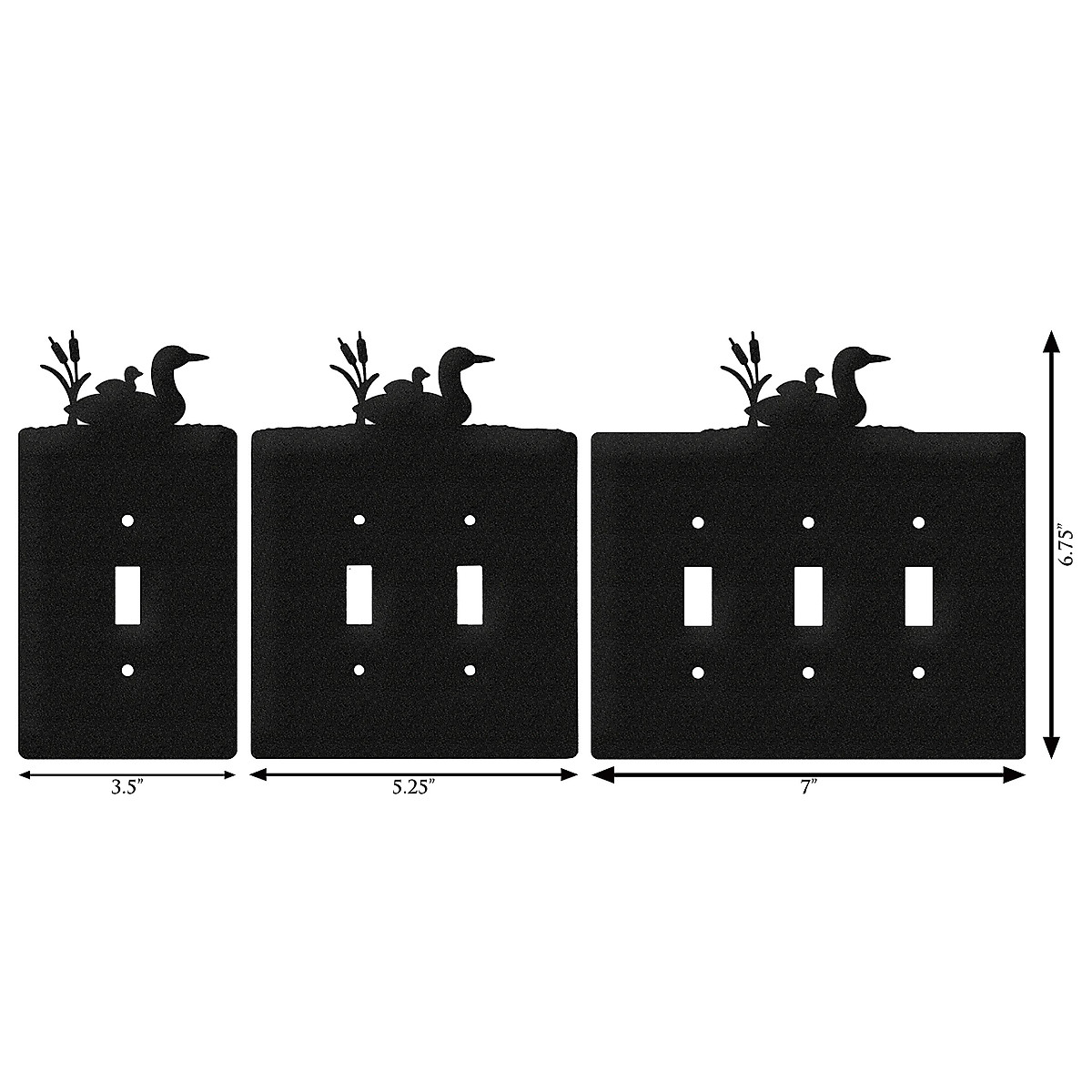 SWEN Products Loon Wall Plate Cover (Single Switch, Black)