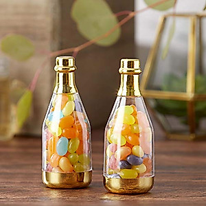 Kate Aspen 18187GD Metallic Champagne Bottle Container (Set of 12) DIY Favor, One Size, Clear, Gold