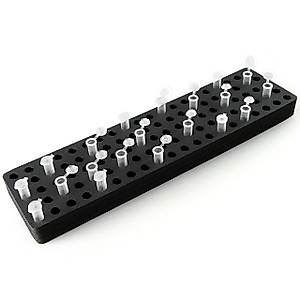 Polar Whale Microcentrifuge Tube Rack Holder for 2ml and 1.5ml Tubes Black Foam Storage Organizer Stand Lab Transport Holds 100 Tubes Fits up to 11mm Diameter