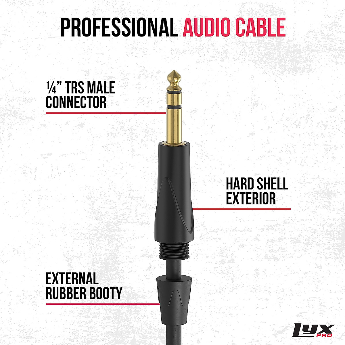 LyxPro 100 Feet ¼ TRS to ¼ TRS Balanced Audio Cable, Superior Signal Transfer, Crystal Clear High Frequency, Noiseless, Durable & Flexible Patch Cable, Professional Grade Heavy Duty Male to Male