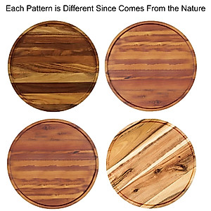 12" Acacia Wood Lazy Susan Organizer Kitchen Turntable for Cabinet Pantry Table Organization