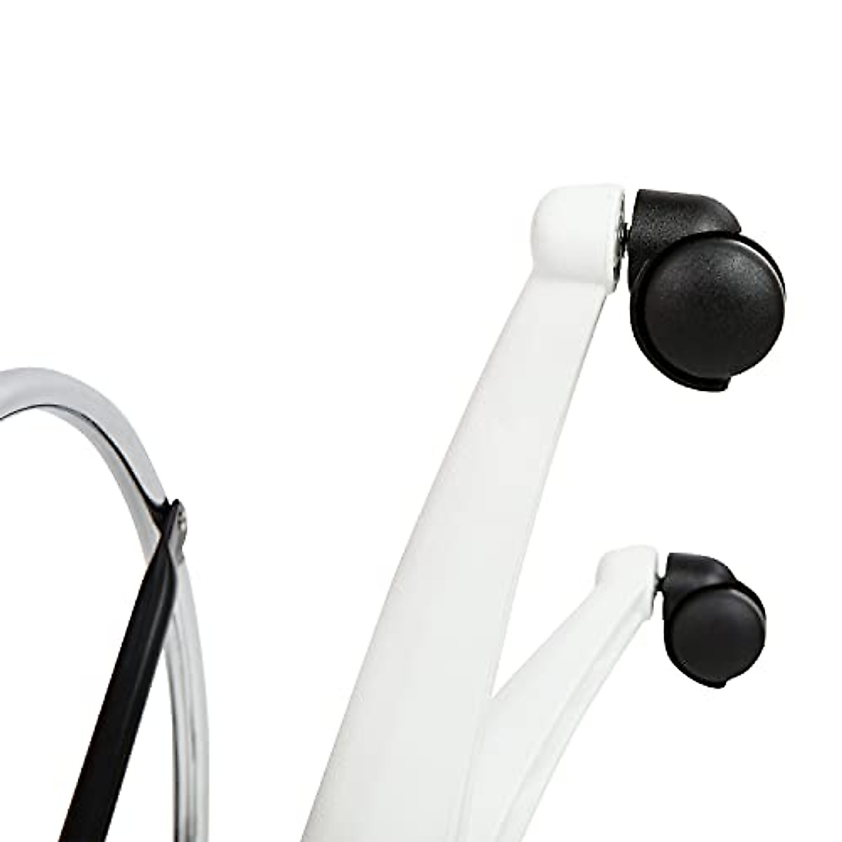 EMMA + OLIVER Gray Mid-Back Mesh Drafting Chair with White Frame and Flip-Up Arms