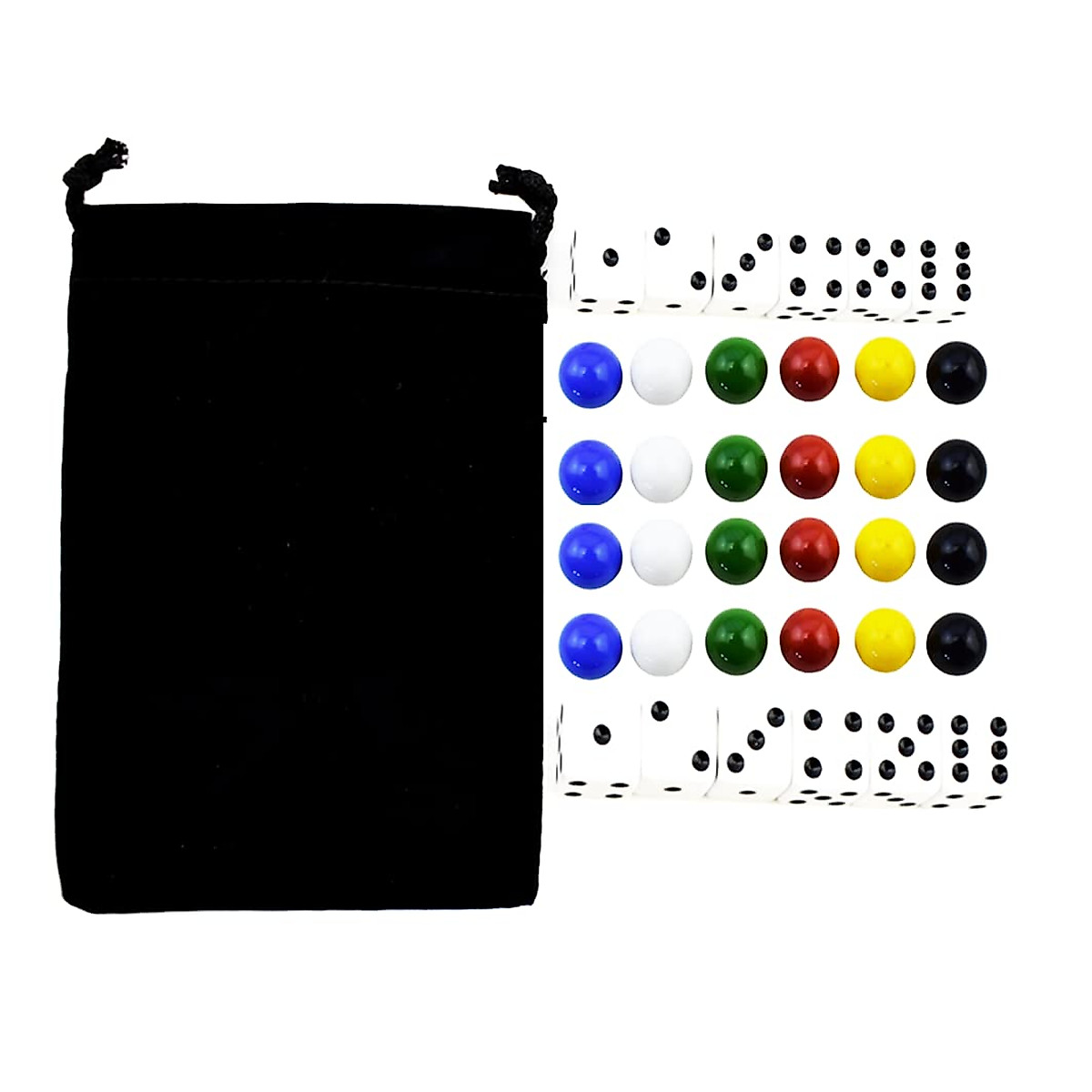 Cauff 5/8 inch Marbles Board Game Replacement Playing Pieces with Dice 16mm