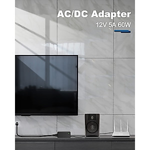 DC 12 Volt 5 Amp Power Supply 60W AC Adapter 100-240V 50-60Hz AC to DC 12V 5A Power Adapter Transformer with 5.5mm x 2.5mm DC Outlet Plug for LED Strip Light CCTV Camera 3D Printer...