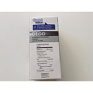 Great Value LED Deco Light Bulb, Soft White
