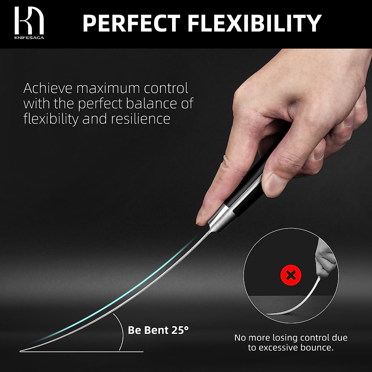 KnifeSaga Boning Knife 6 inch for kitchen, Japanese Razor Sharp Fillet Knife High Carbon Stainless Steel, Professional Meat Cutting Knife with Ergonomic Handle, Time-saving Deboning Knife