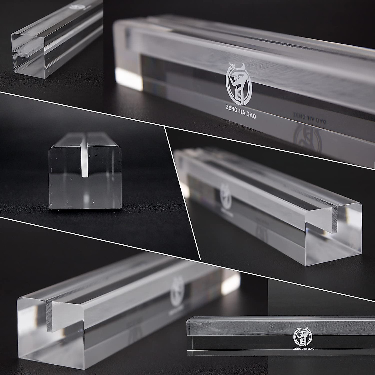 Knife Block/Knife Stand for Cleaver Nakiri Santoku and any Flat Edge Kitchen Knives -Trsnsparent Acrylic 2023 Gift