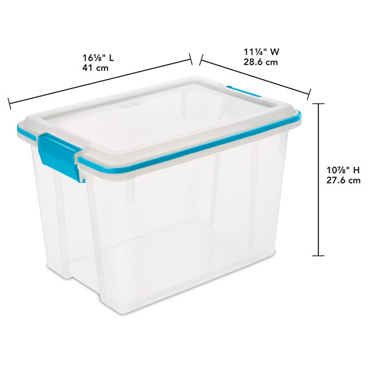 Sterilite 12-Pack Gasket Box, Plastic Storage Bins with Latching Lids, 20 Quart