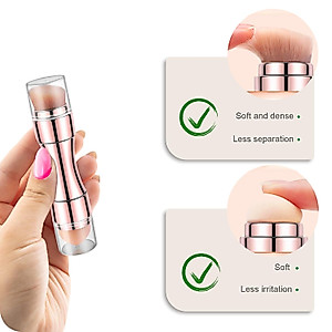 Bling Toman 4 in 1 Makeup Brush, Eyeshadow Eye Lip Face Concealing Blush Foundation Brush All in One Retractable Travel Size Makeup Brush Set (rose gold brush)