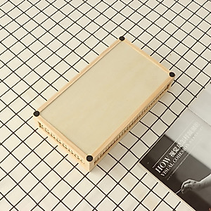 YAHUAN Rectangular Wooden Bamboo Serving Tray with Handles, Handwoven Rattan Decorative Display Serving Platters, Guest Towel Napkin Holder for Dining Bathroom Table Desktop (Rectangular Bamboo)