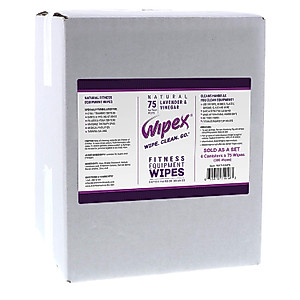 Wipex Gym Wipes & Fitness Equipment Wipes, Natural Lavender & Vinegar Wipes (75 Count (Pack of 4))