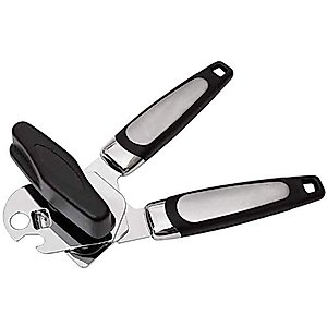 Chirano Can Opener, 3-in-1 Manual Can Openers, Jar Opener and Bottle Opener in One (Black and Silver)