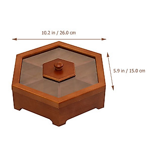 Homoyoyo 1pc Nut Compartment Box Tray Candy Dish Food Containers with Lids Food Serve Plate Candy Serve Holder Candy Serve Plate Fruit Serve Plate Candy Container Grid Storage Box Glass