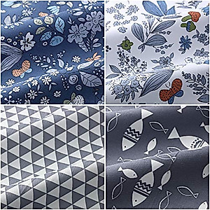 30 Pieces 10 x 10 Inches Fabric Printed Bundle Squares Floral Fabric Patchwork Sewing Quilting Bundles Assorted Pattern Fabric for DIY Scrapbook Craft Making