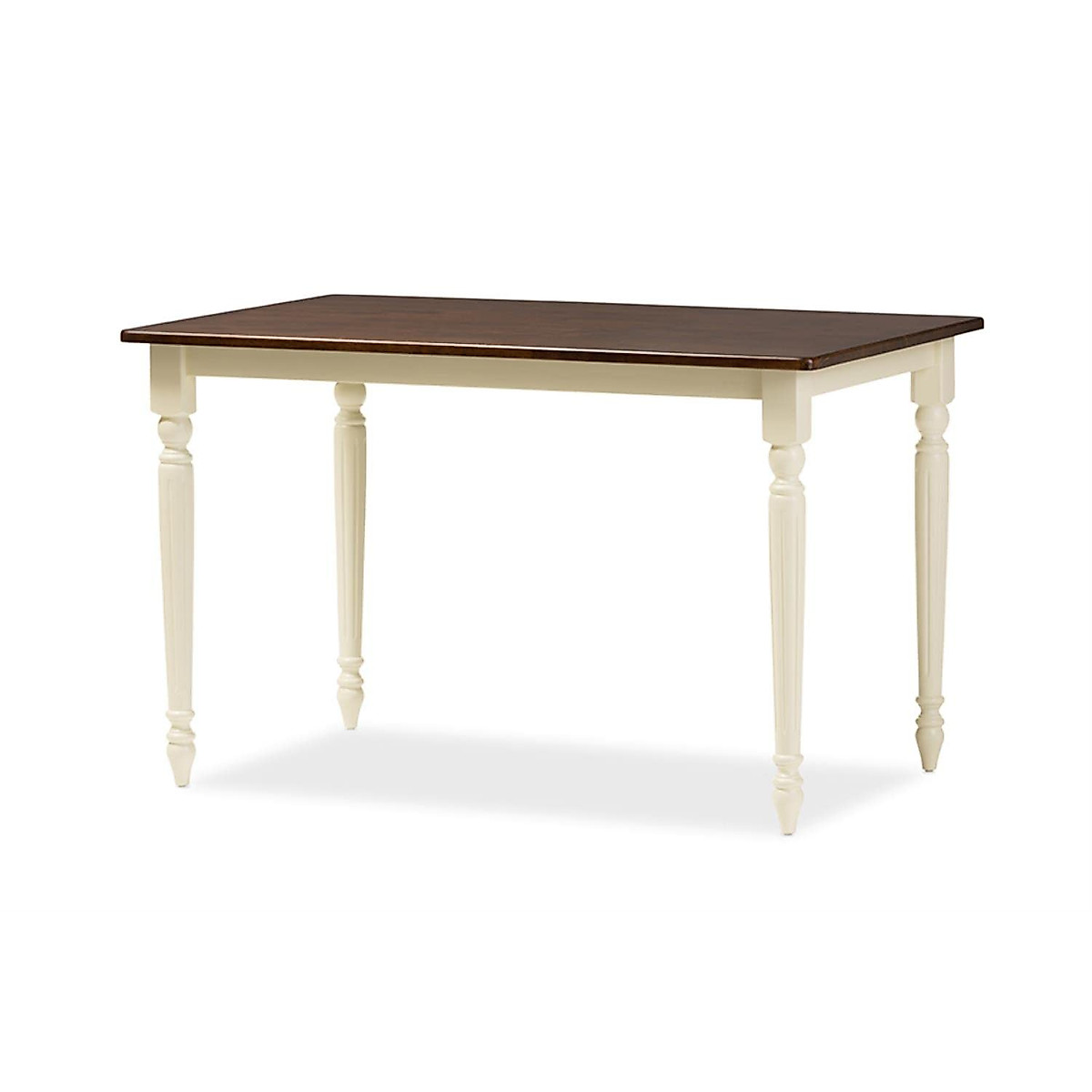 Baxton Studio Napoleon 46 3/4" Wide Cherry and Buttermilk Dining Table
