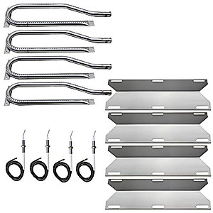 Hisencn Grill Parts Repair Kit Replacement for Jenn Air Gas Grill 720-0337, 7200337, 720 0337 Gas Grill Burners,Heat Plates Tent Shield Burner Cover, Cooking grids Grates
