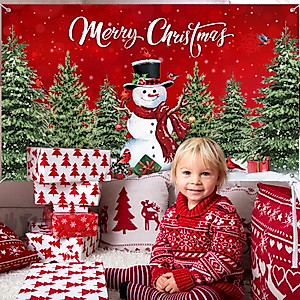 Christmas Backdrop Merry Christmas Party Decoration Christmas Photo Banner Signs Xmas Photography Background Photo Props for Winter New Year Xmas Eve Family Party Decoration Supplies (Snowman)