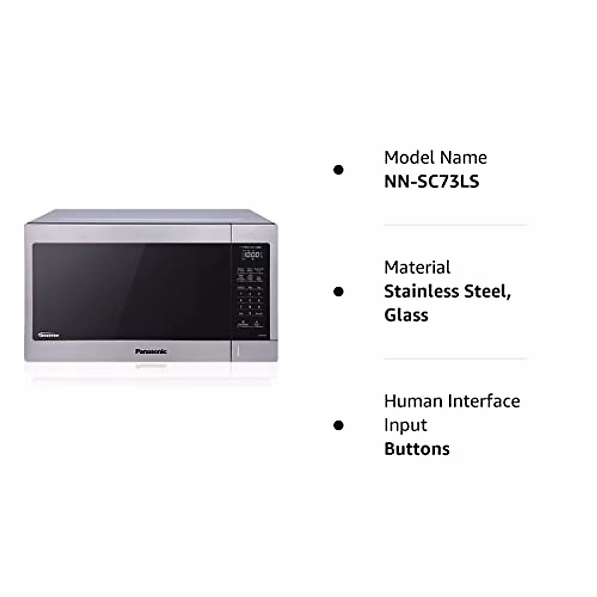 Panasonic NN-SC73LS 1.6 cu. ft. 1200W Cooking Power Auto Defrost Unique Inverter Technology Countertop Microwave Oven (Renewed)