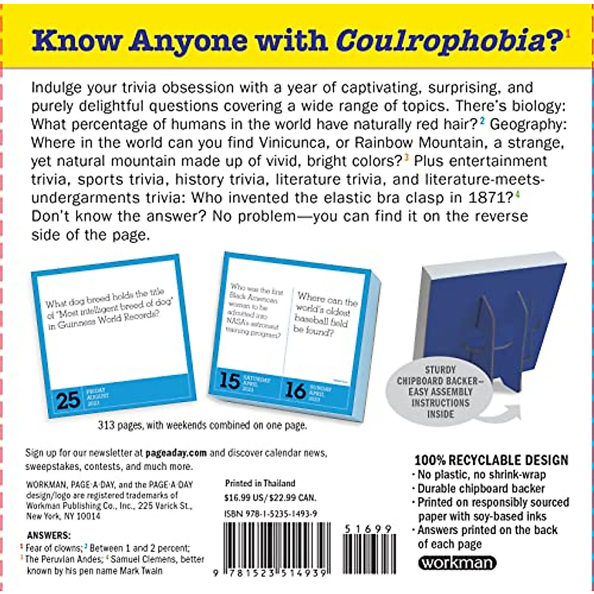 365 Days of Amazing Trivia! Page-A-Day Calendar 2023: The World's Bestselling Trivia Calendar