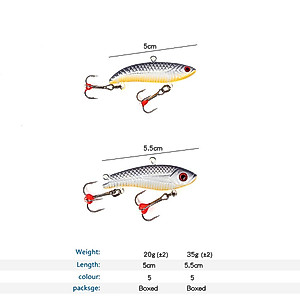 LOVEPET Ice Fishing Bait,Simulation Bait,Ice Hook,Three Hooks,Lures Bait,Fake Bait,Fishing Tackle,5cm, 20g/30g,8 Pcs