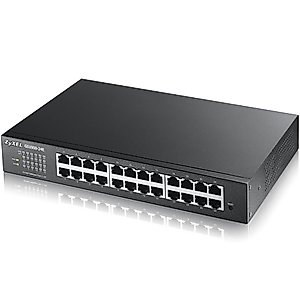 ZYXEL 24-Port Gigabit Ethernet Smart Switch (GS1900-24E) - Managed, Small Form Factor, Limited Lifetime Protection
