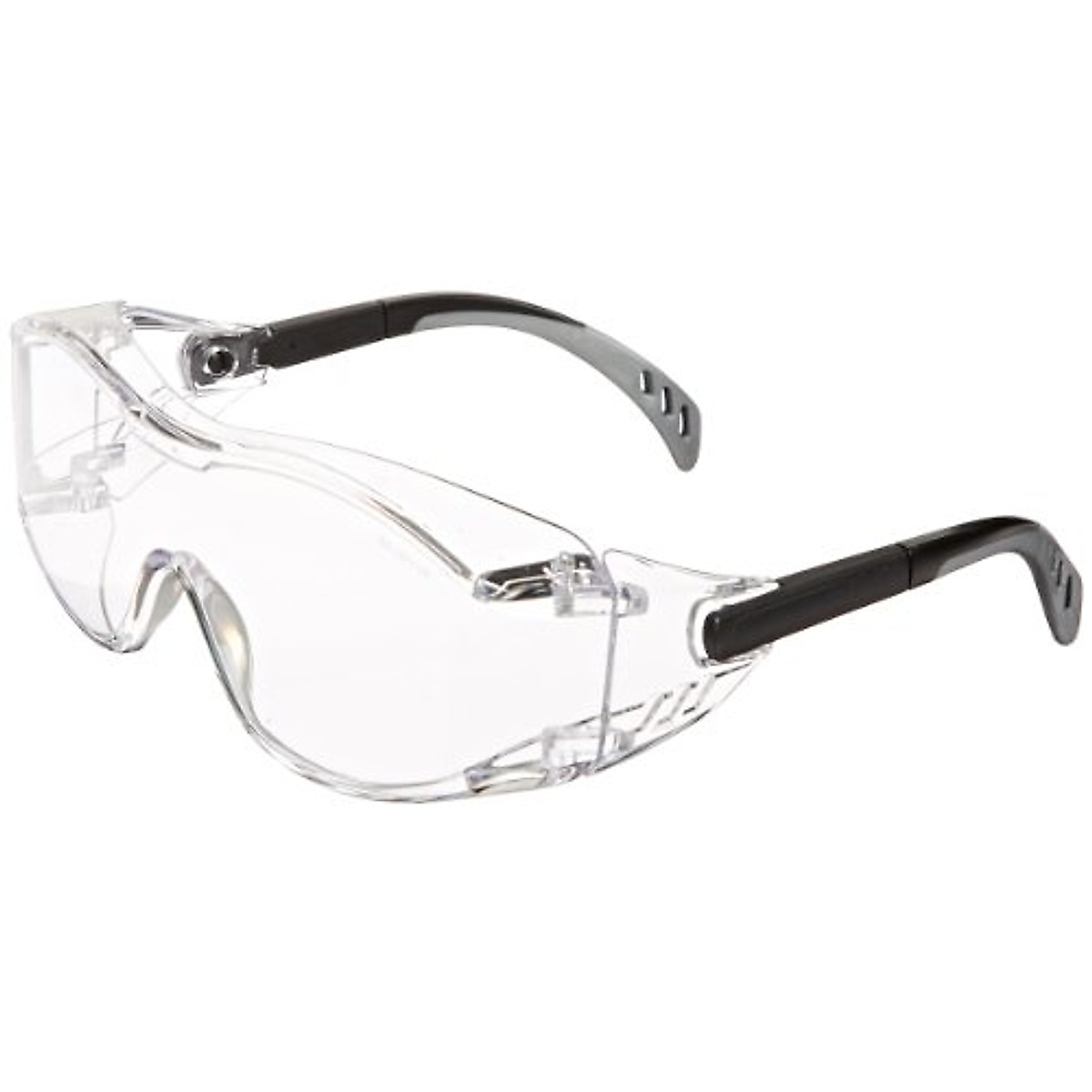 Gateway Safety 6980 Cover2 Safety Glasses Protective Eye Wear - Over-The-Glass (OTG), Clear Lens, Black Temple