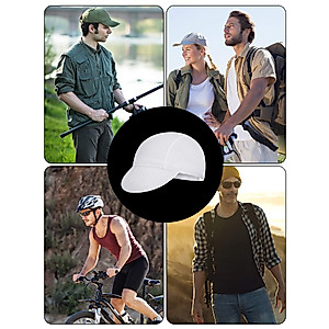 4 Pieces Summer Unisex Cycling Cap Breathable Bicycle Caps Sweat-Absorbing Biking Caps for Women Men Running Outdoor Sports (White, Grey, Black, Blue)