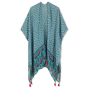 Moss Rose Women's Beach Cover up Swimsuit Kimono with Bohemian Floral Print, Loose Casual Resort Wear