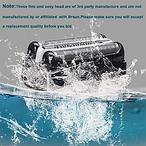 𝟮𝟬𝟮𝟯 𝙐𝙥𝙜𝙧𝙖𝙙𝙚𝙙 32B Shaver Foil Replacement and Cutter for Compatible with Braun Series 3, Shaver Razor Blade Cassette Head Compatible with Braun 320 330 340 350CC 370cc-4 390cc-4 Models