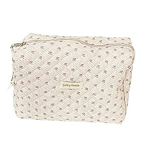 JQWSVE Kawaii Coquette Makeup Bag Cute Cosmetic Bag Aesthetic Floral Makeup Pouch Travel Toiletry Bags for Women Girls Kawaii Stuff