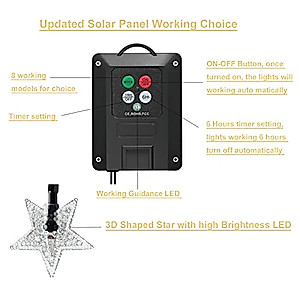 SEMILITS Solar String Lights 50LEDs Crystal Star Christmas Lights for St. Patrick's Day Garden Patio Decorations (Green)