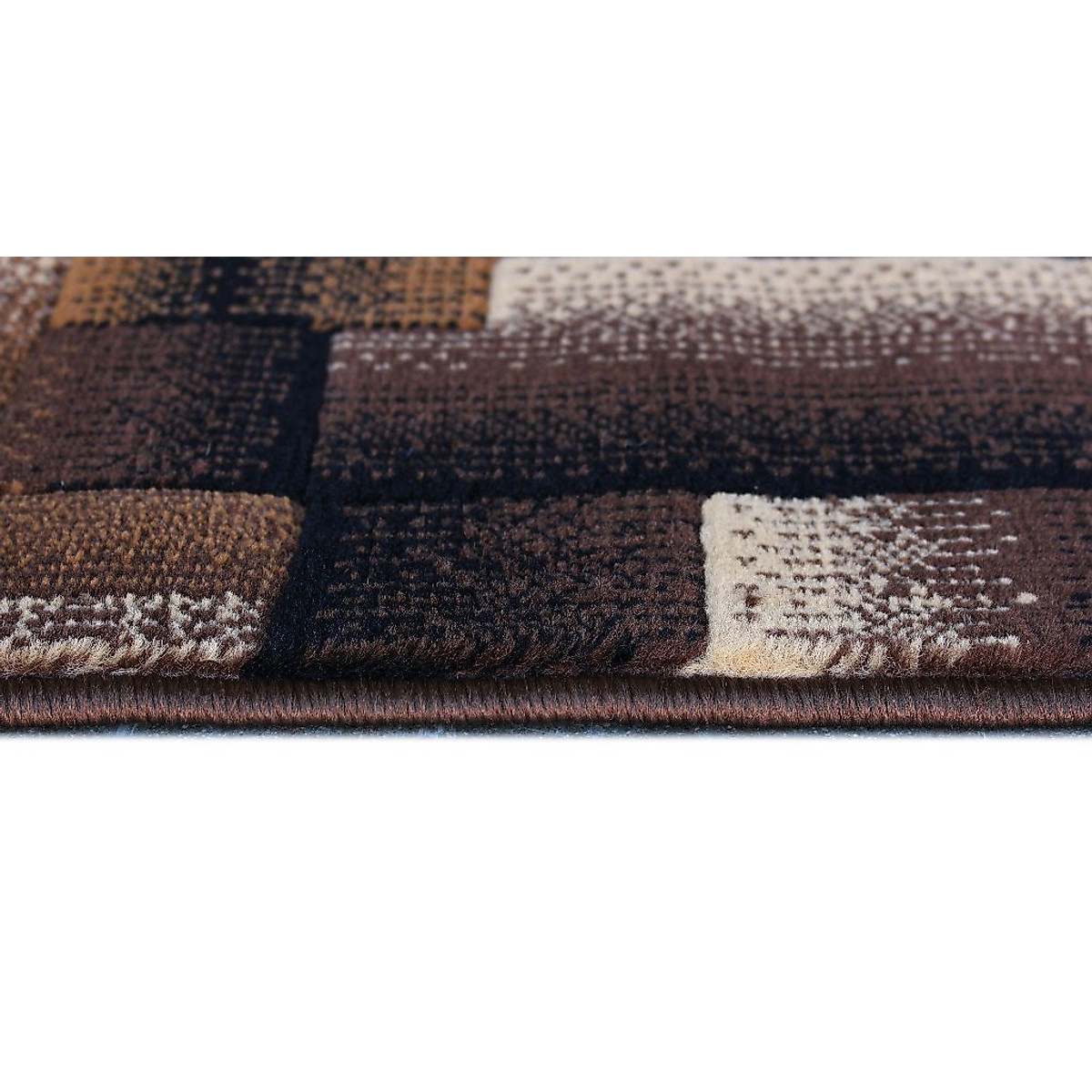 Masada Rugs, Modern Contemporary Runner Area Rug, Brown Black Beige (2 Feet X 7 Feet)