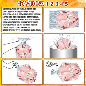 161 Pcs Thanksgiving Turkey Poultry Heat Shrink Bags Set 60 Pcs Transparent Heat Shrink Bags Clear Poultry Heat Shrink Wrap 100 Pcs Zip Ties 1 Silicone Straw for Chickens Meat Food Storage, 2 Sizes