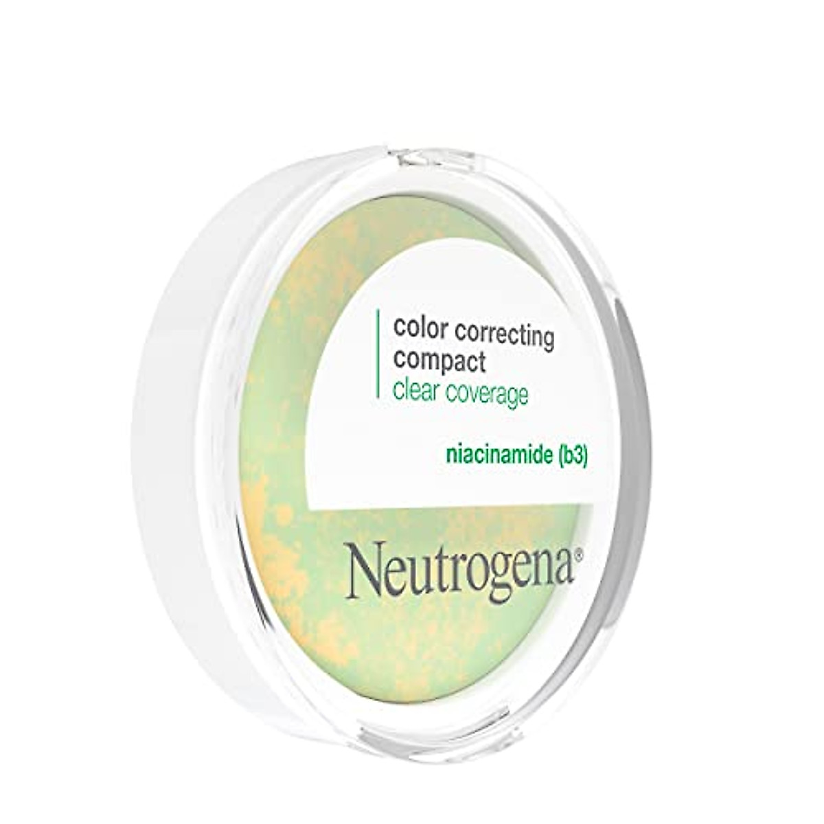 Neutrogena Clear Coverage Color Correcting Powder Makeup Compact, Mattifying CC Powder with Niacinamide & Green & Yellow Powders to Even Tone, Brighten, & Control Shine, Oil-Free, 0.38 oz