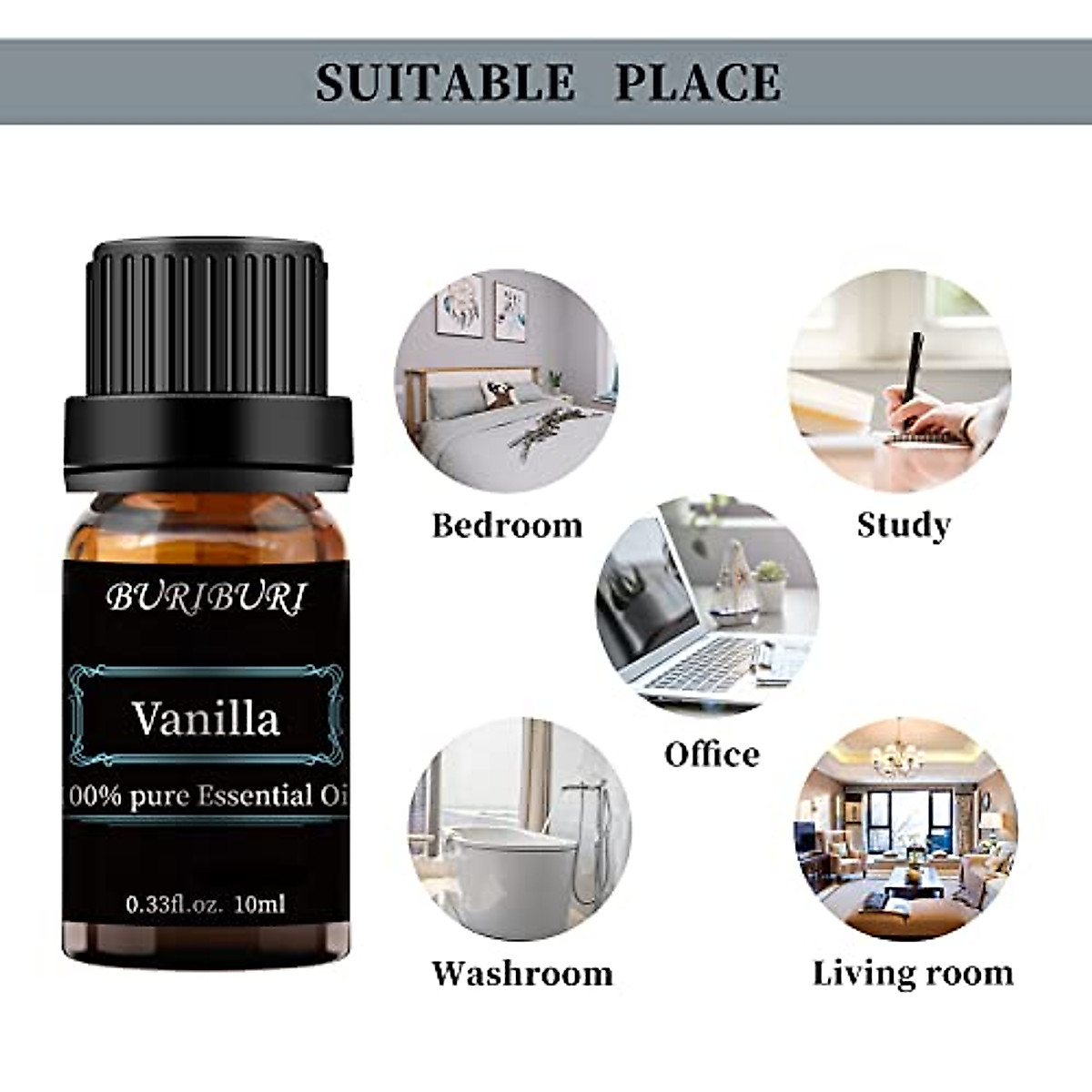 2pcs Vanilla Essential Oils for Massage, Diffuser, Humidifier - 100% Pure Fragrance Oil 10ML