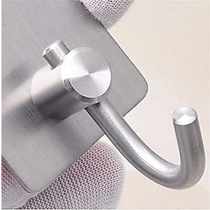 Deerbird® 4 Pcs Adhesive Hooks Seamless Rustproof Stainless Steel Nail-Free Hanging Hanger Wall Mount Single Hook for Bedroom Living Room Bathroom and Office