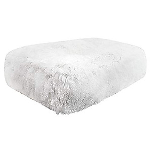 Bessie and Barnie Rectangle Dog Bed - Extra Plush Faux Fur Dog Bean Bag Bed - Fluffy Dog Beds for Large Dogs - Waterproof Lining and Removable Washable Cover - Multiple Sizes & Colors Available