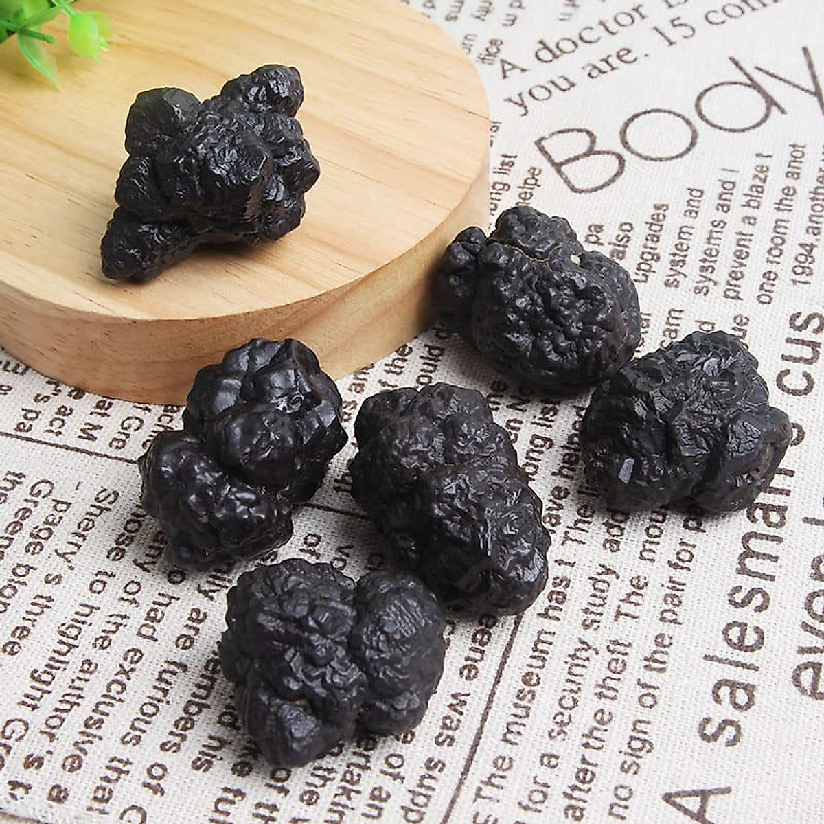 Acxico 2Pcs 30-50g Natural Egypt Black Diamond Quartz Crystal Specimen Raw Stone Decorate