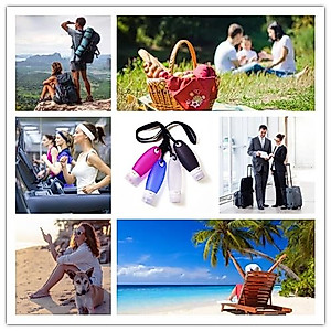 Fullplus Portable Silicone Squeezable Bottles Refillable Cosmetic Gym Containers Travel TSA Approved Tube Set with Shower Lanyard for Shampoo Lotion(3.3 oz,Pack of 4)