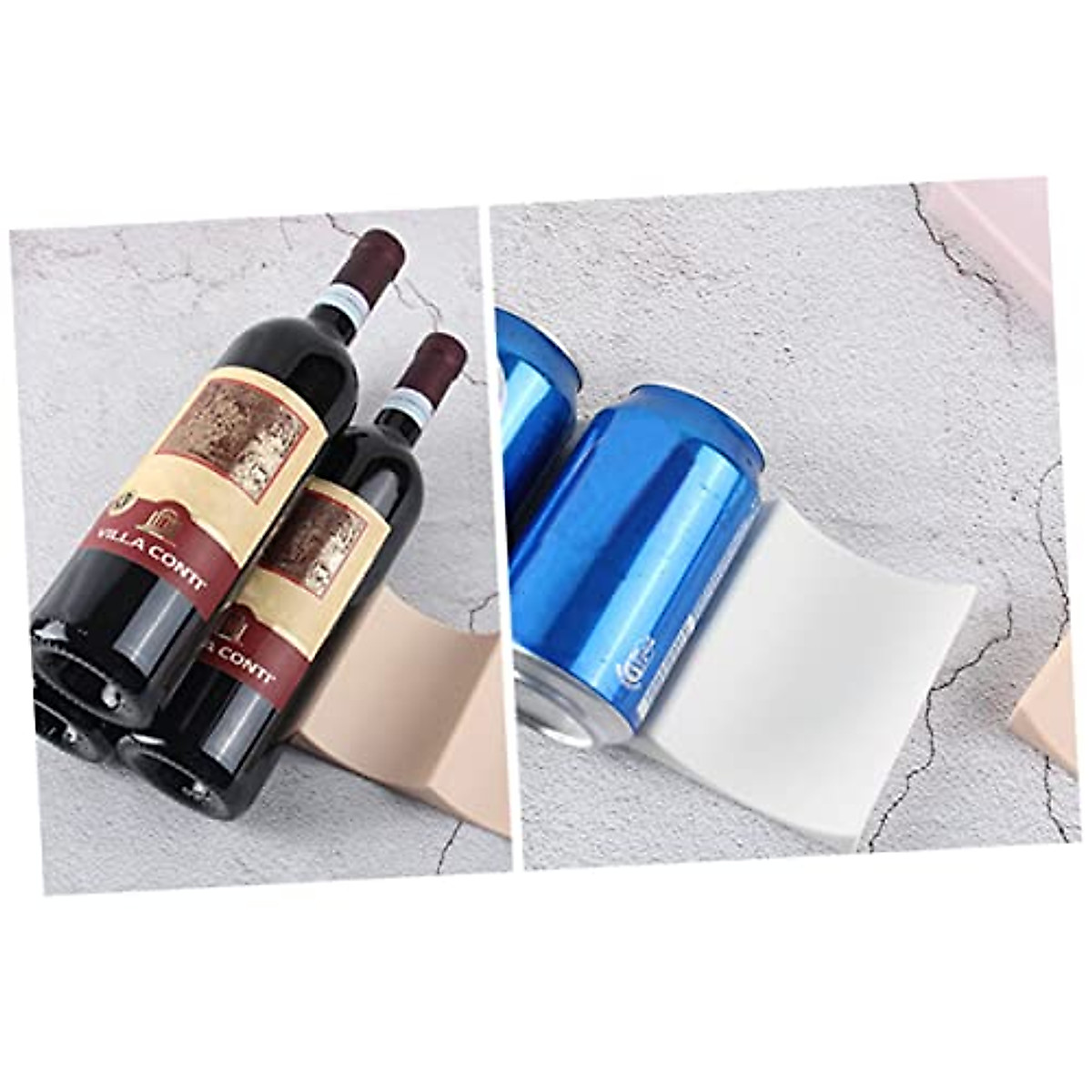 Cabilock Drink Dispensers Storage Shelves Plastic Soda Can Dispenser Silicone Wine Stacker Beer Rack Soda Can Dispenser for Refrigerator Plastic Wine Racks Stackable Storage Rack Organizer