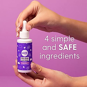 Wink Well Kids Liquid Melatonin Drops, Natural Baby Melatonin Sleep Drops for Infants with 1mg Per Serving of Liquid Melatonin for Kids (1 Pack)