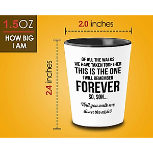 Proposal Shot Glass 1.5oz - Personalized Son Walk Me Down the Aisle - Dad Romantic Marriage Relationship Fiancee Engagement Wedding Day Step Dad Future Husband Wife