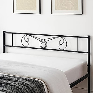 IDEALHOUSE Queen Bed Frame Platform with Headboard and Footboard Metal Bed Mattress Foundation with Storage, No Box Spring Needed, Easy Assembly, Black (Queen)