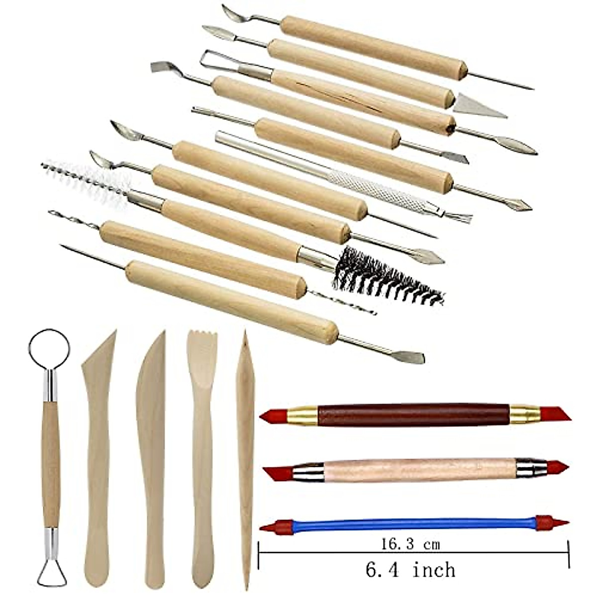 Augernis Pottery Sculpting Tools 32PCS Ceramic Clay Carving Tools Set for Beginners Expert Art Crafts Kid's After School Pottery Classes Club Children Students